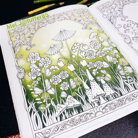 Colored Pencil Techniques Flowers And Mushrooms Coloring Pages