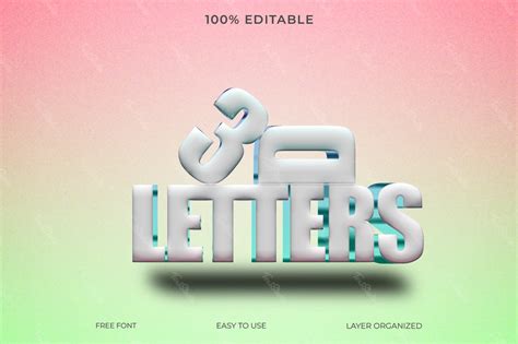 Letras 3d Efecto Texto Archivo Psd Photoshop Premium