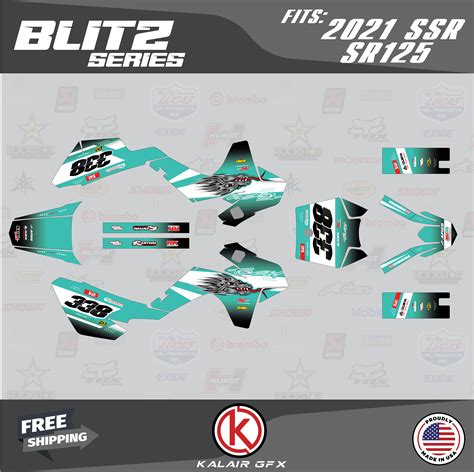 Kalair Gfx Graphics Kit For Ssr Sr70 Sr110 And Sr125 2021 2021 Blitz Series