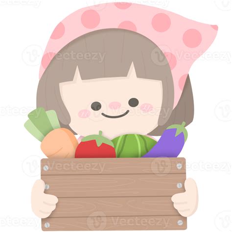 Cute Pastel Farmer Girl 26849939 Png