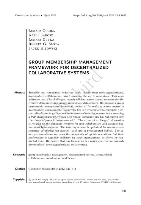 Pdf Group Membership Management Framework For Decentralized Collaborative Systems