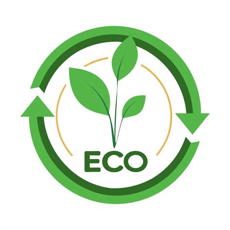 Logotipo Eco Com Folhas Verdes E Setas Vetor Premium
