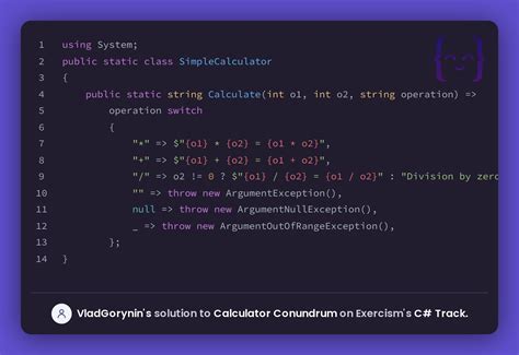Vladgorynins Solution For Calculator Conundrum In C On Exercism
