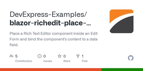 Github Devexpress Examplesblazor Richedit Place Control In Edit Form