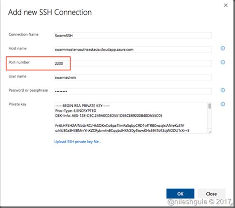 Create Ssh Endpoint To Connect Docker Swarm Running In Azure Nilesh
