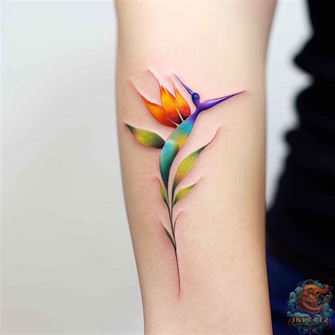 Small Bird Of Paradise Tattoo
