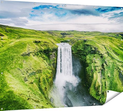 Gards Tuinposter Waterval In Het Groene Landschap 160x120 Cm
