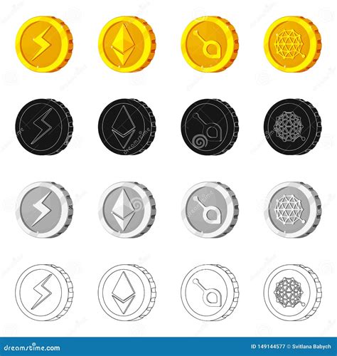Illustration De Vecteur D Ic Ne De Cryptocurrency Et De Pi Ce De
