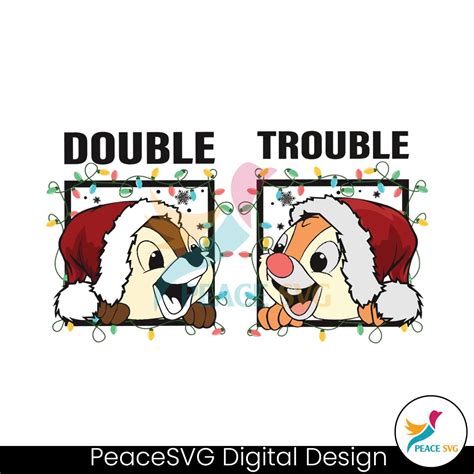 Couples Chip N Dale Double Trouble Christmas Light Svg File Peacesvg