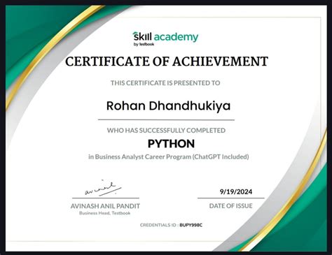 Rohan Dhandhukiya On Linkedin Python Certification