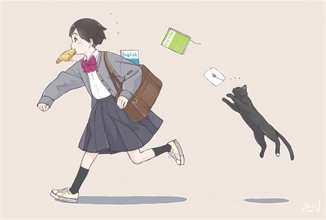 「遅刻や～ 」takaのイラスト