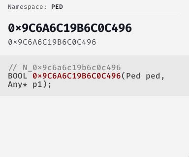 N 0x9c6a6c19b6c0c496 FiveM Natives Cfx Re Docs