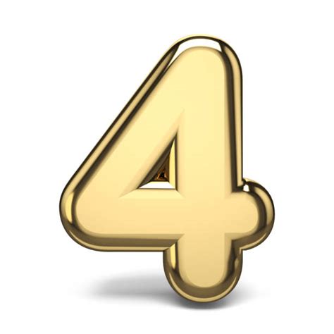 royalty free number number 4 metal three dimensional shape pictures