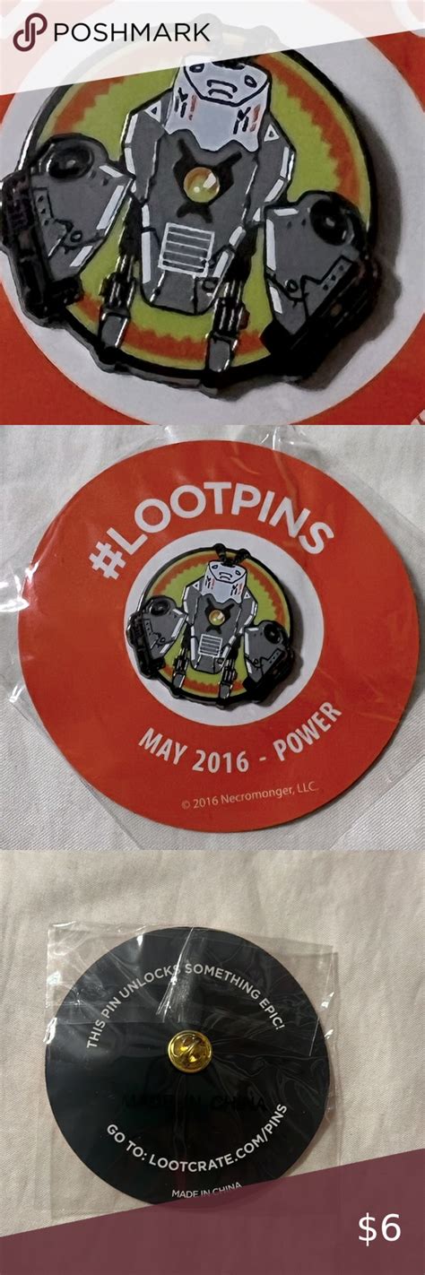 🍄5 15 New Lootpins Loot Crate May 2016 Power Enamel Pin