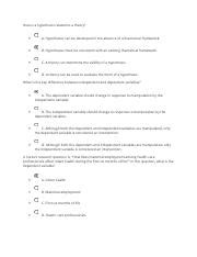 Module Quiz Docx How Is A Hypothesis Related To A Theory A