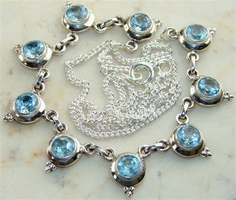 Sterling Silver Blue Topaz Necklace At Rs 1452piece Handmade Silver