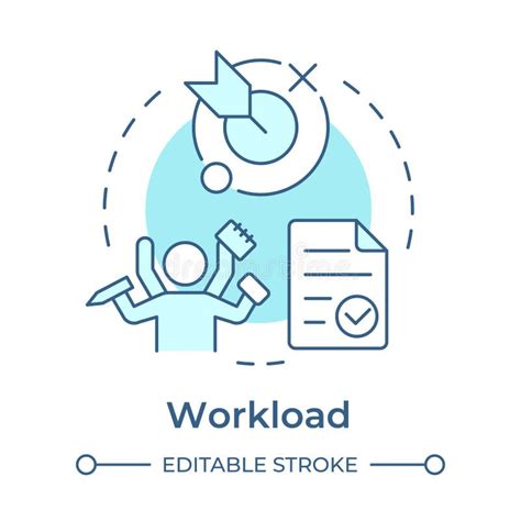 Workload Soft Blue Concept Icon Stock Illustration Illustration Of Marketing Motivation
