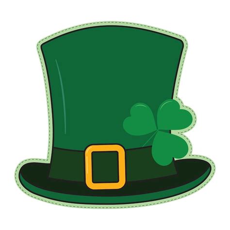 Chapeau Leprechaun Et Trèfle Sous Boucle Autocollant Au Ruban Avec