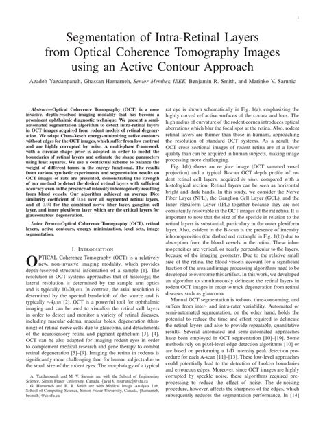 Pdf Segmentation Of Intra Retinal Layers From Optical Coherence Tomography Images Using An