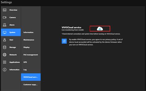 Getting Started Enabling The VIVOCloud Service In Your Device