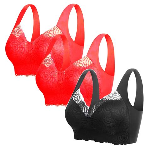 Bras For Women Comfort Wireless Bra Correcting For Seniors Us Sizing Range Lace Multicolor Size