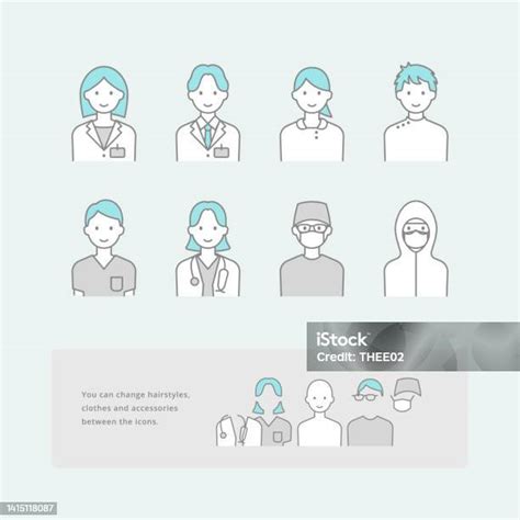 헬스케어 노동자의 간단한 라인 아트 아이콘 간호사에 대한 스톡 벡터 아트 및 기타 이미지 간호사 건강관리와 의술 남성