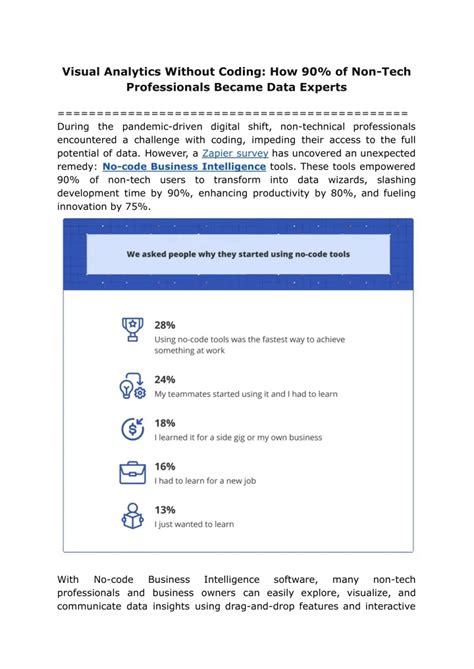 Ppt Visual Analytics Without Coding How 90 Of Non Tech Professionals Became Data Experts