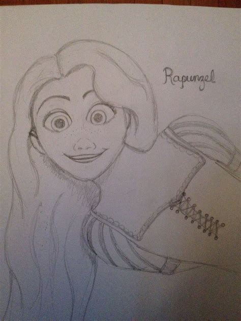Sketch Of Rapunzel Sketches Drawings Female Sketch