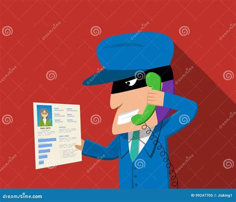 Scammer Calling To Senior Woman For Threaten Stock Vector Illustration Of Spoofing Scammer