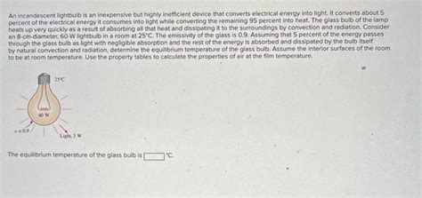 Solved An Incandescent Lightbulb Is An Inexpensive But Chegg