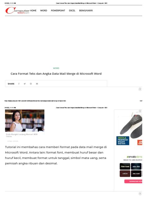 Cara Format Teks Dan Angka Data Mail Merge Di Microsoft Word Computer