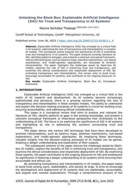 Pdf Unlocking The Black Box Explainable Artificial Intelligence Xai