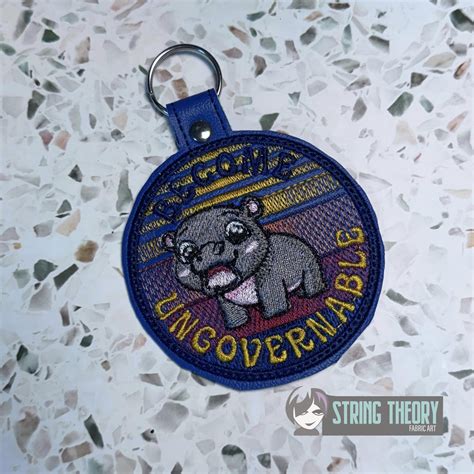 Chibi Moo Deng Become Ungovernable Fob Patch Bun Cover Ith In The Hoop Digital Download For