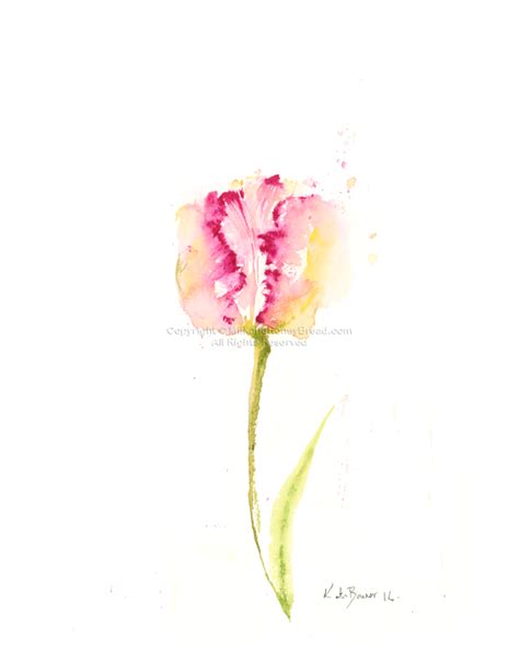 Parrot Tulip Print Of Watercolor Painting Kate Bauer Art Shop