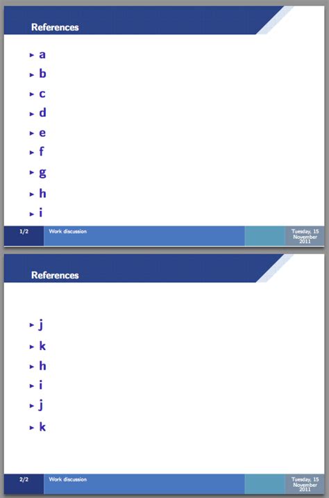 Bibliographies Odd Result Using Allowframebreaks In Beamer TeX LaTeX Stack Exchange