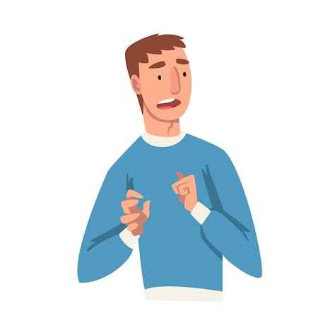 Premium Vector Frightened Young Man Male Character Facial Emotions