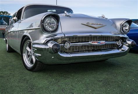 Silver Classic Car Editorial Image Image Of Muscle Displayed 62579405