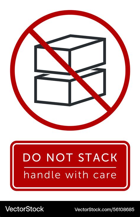 Do Not Stack Packaging Symbol Sign And Label Vector Image