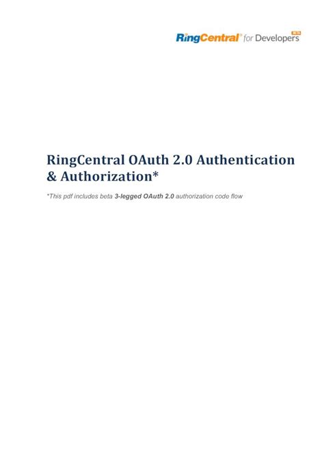 Pdf Ringcentral Oauth 20 2015 10 08 · 2020 06 11 · Ringcentral