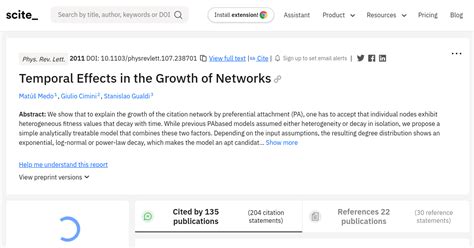 temporal effects in the growth of networks [scite report]