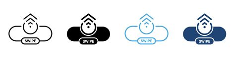Slide Drag Button Line And Silhouette Color Icon Set Swipe Up Button