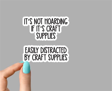 Easily Distracted By Craft Supplies Sticker Funny Sticker Crafts