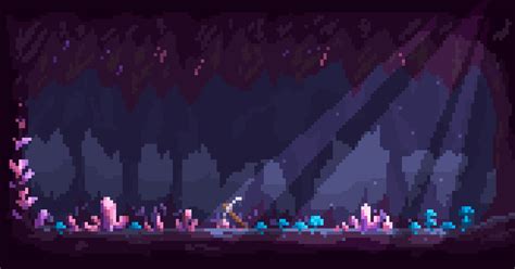 Pixel Art Crystal Cave by kristyglas | Pixel art games, Pixel art background, Pixel art design