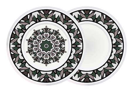 만다라 꽃 장식 및 라운드 프레임 패션 인쇄의 집합입니다 벡터 일러스트입니다 예술 전통 이슬람 아랍어 인도 잡지 만다라와 요소 0명에 대한 스톡 벡터 아트 및 기타 이미지