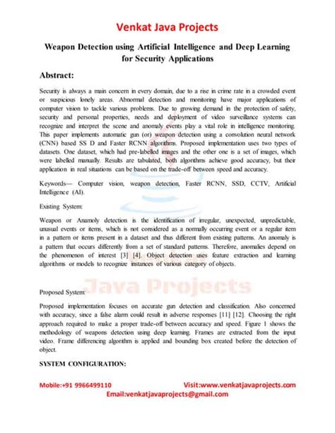 weapon detection using artificial intelligence and deep learning for