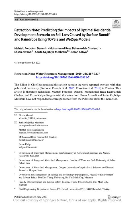 Retraction Note Predicting The Impacts Of Optimal Residential