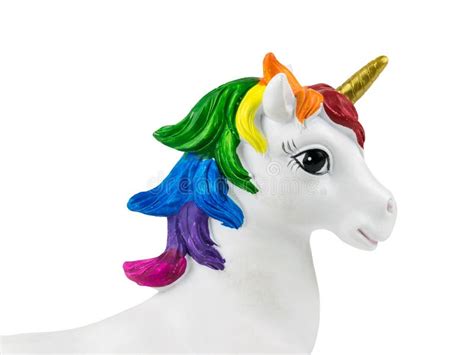 Figura De Un Unicornio En El Lado Aislado En Un Fondo Blanco Tendencia