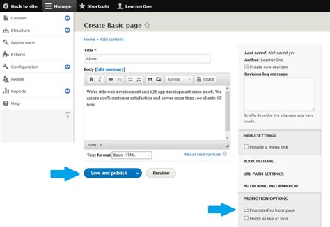 Add Drupal Front Page Studyopedia
