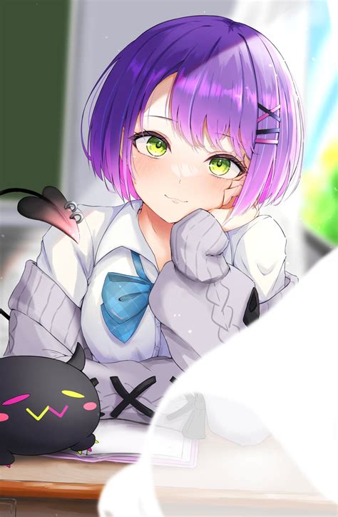 Tokoyami Towa Tokoyami Towa And Bibi Hololive Drawn By Nyarome Nyaromeart Danbooru