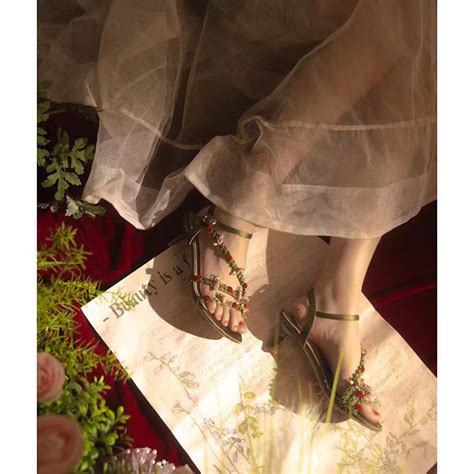 Vintage Flower Low Heel Sllipers The Cottagecore